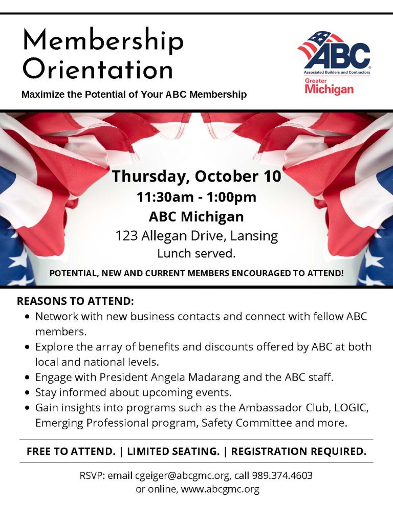 October Membership Orientation | ABC Greater MI Chapter