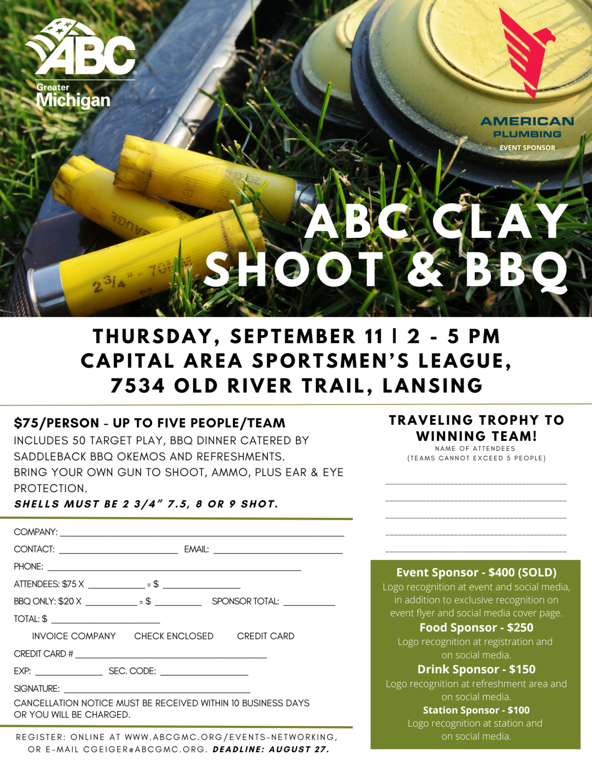 ABC Clay Shoot & BBQ | ABC Greater MI Chapter